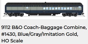 BROADWAY LTD HO SCALE HEAVYWEIGHT BAGGAGE-COACH COMBINE